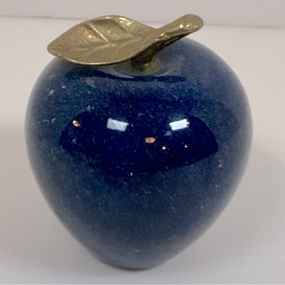 Accents | Vintage Italian Blue Marble Apple Paperweight 196s 35tall ...